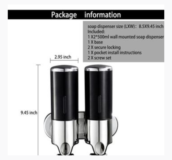 Wall Mounted Bathroom Shower Pump Dispenser 2 Chamber Bathroom Shower ...